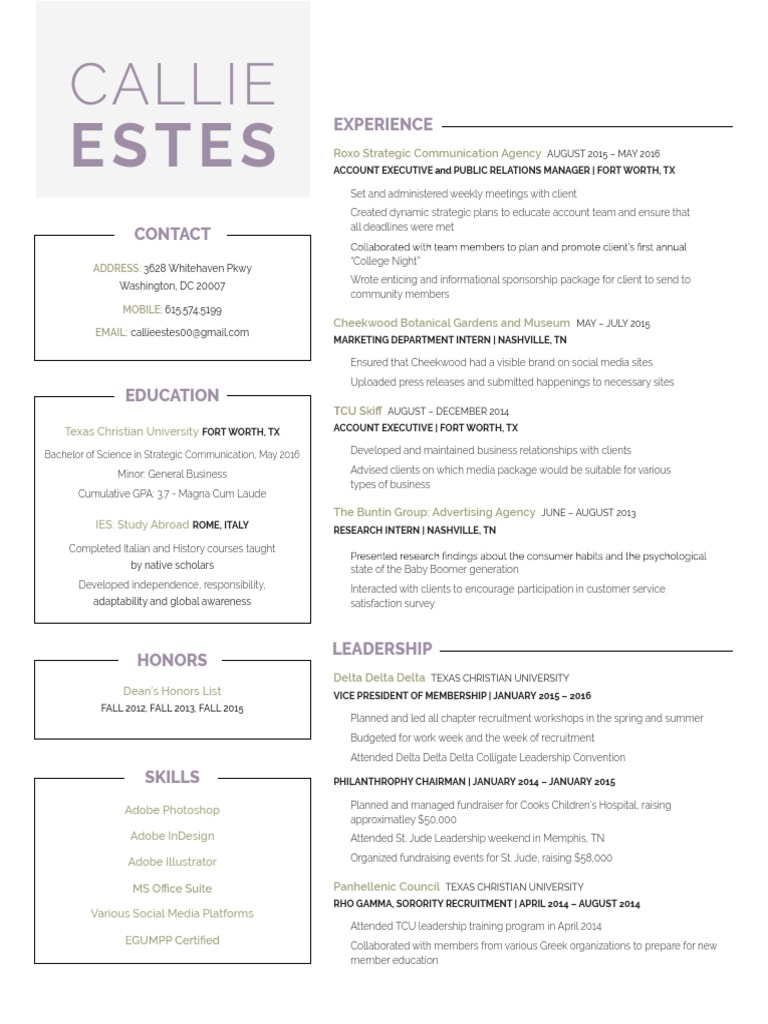 Callie Estes Resume | PDF