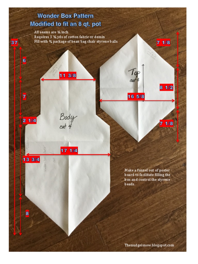 Wonder Box Pattern With Measurements | PDF | Textiles