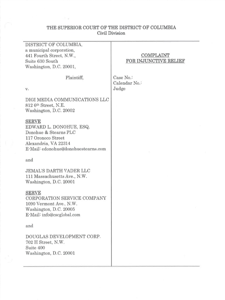 Digi Media Complaint and TRO Motion | PDF