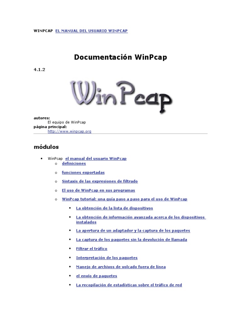 Winpcap El Manual Del Usuario Winpcap | PDF | Microsoft Windows | Windows 2000