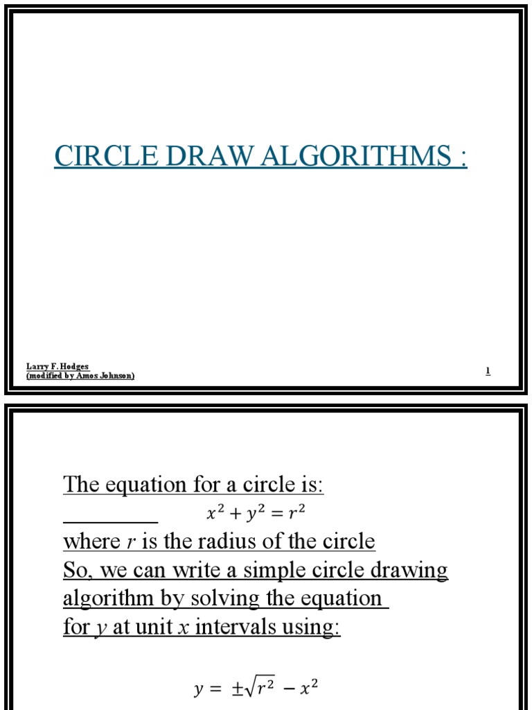 Circle Algorithm | PDF | Algorithms | Mathematical Concepts