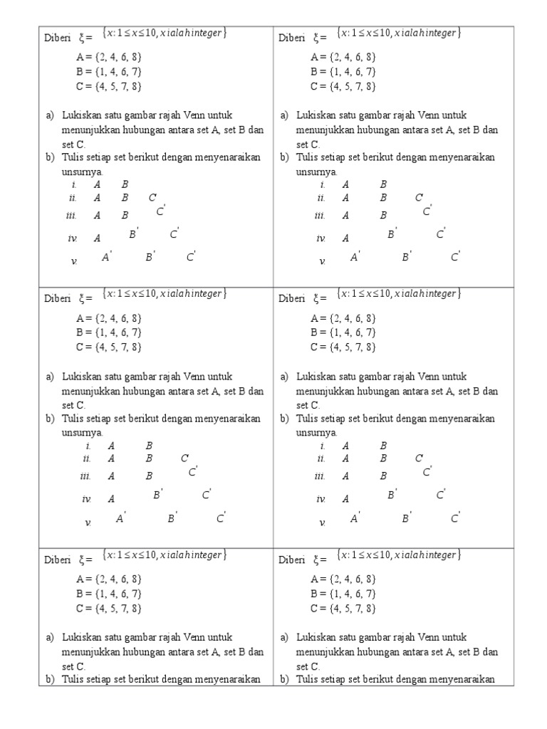 Soalan Persilangan Set | PDF