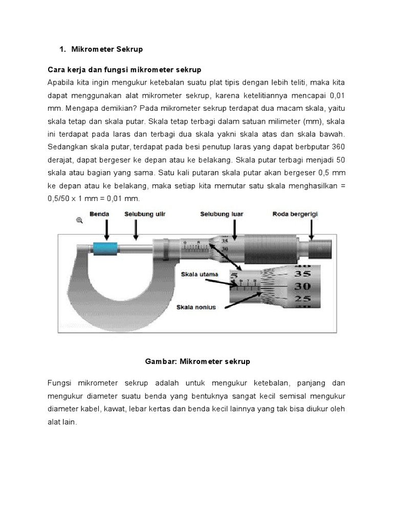 Mikrometer Sekrup | PDF