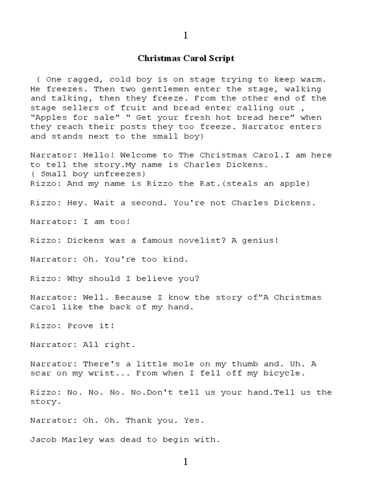 Muppet Christmas Carol Script | PDF | Ebenezer Scrooge | Tiny Tim (A ...