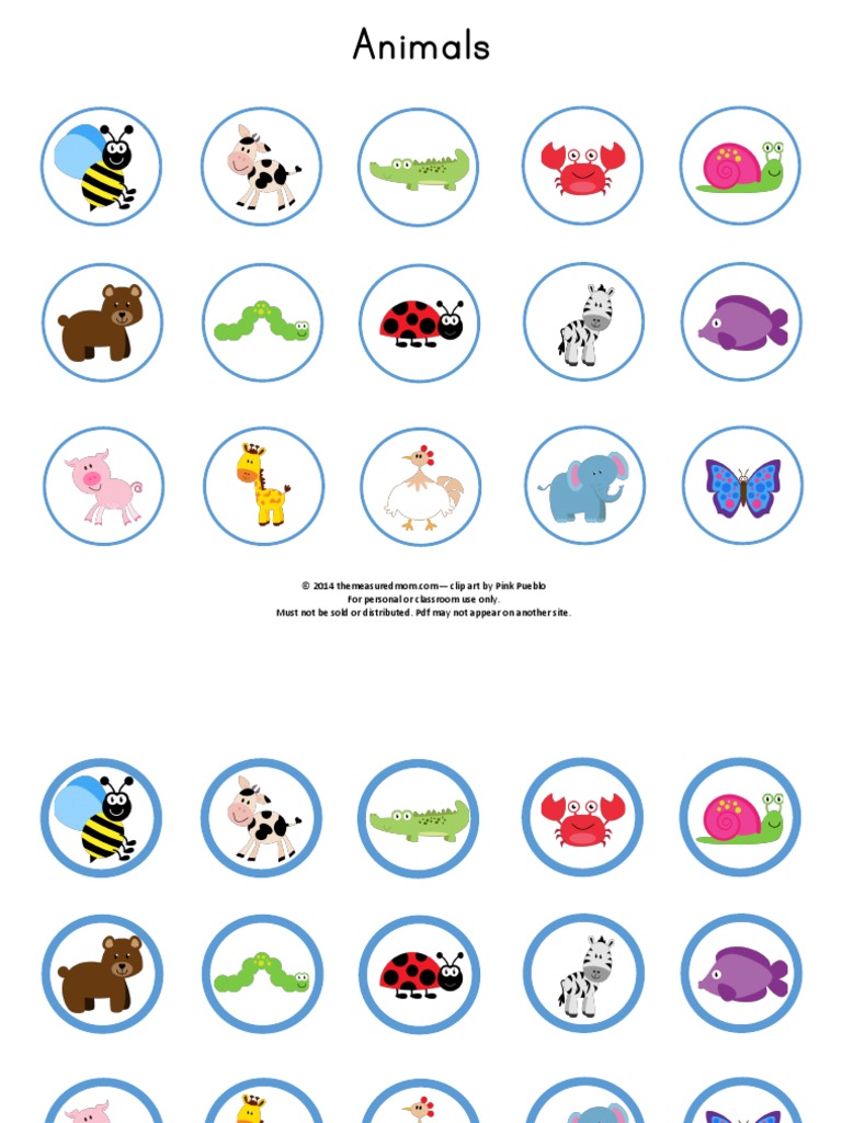 Animals Matching Board | PDF