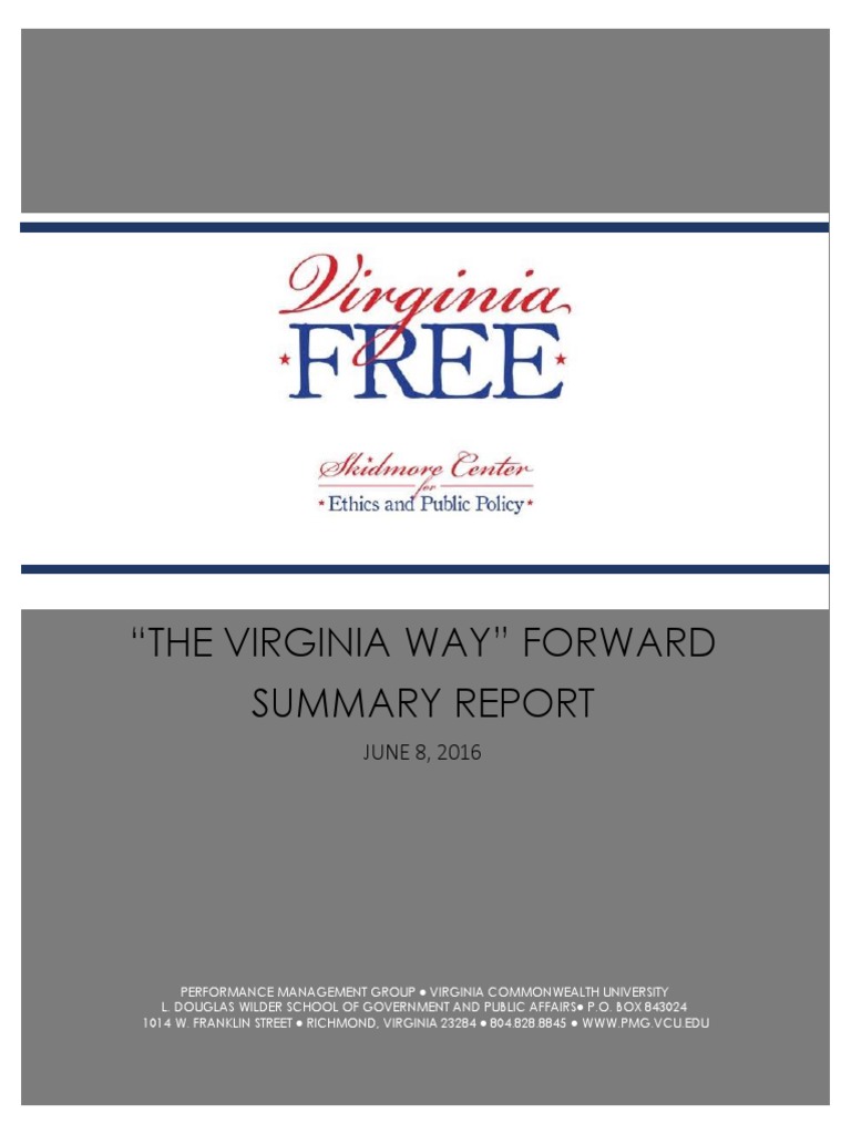 The Virginia Way Forward Summary Report (2016) | PDF | Leadership ...