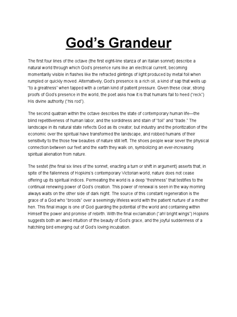 God's Grandeur | Poetry | Sonnets
