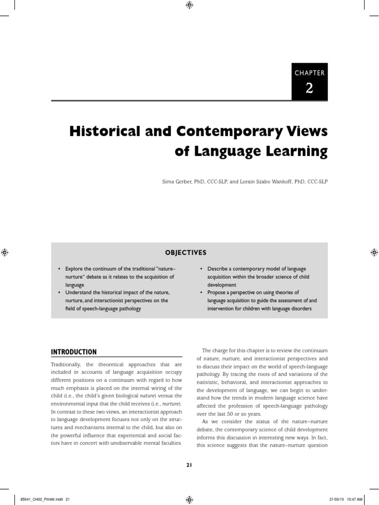 Historical and Contemporary Views of Language | PDF | Classical ...
