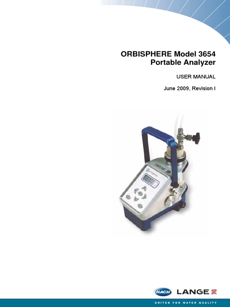 Orbisphere 3654 Portable Analyzer User Manual | PDF | Electrical Connector | Personal Computers