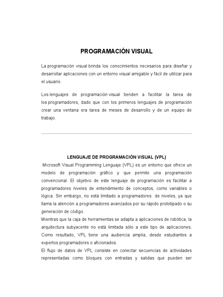 La evolución de la programación visual desde sus inicios hasta Visual ...