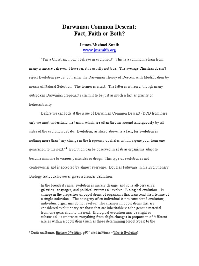 Darwinian Common Descent Explained | PDF | Evolution | Darwinism