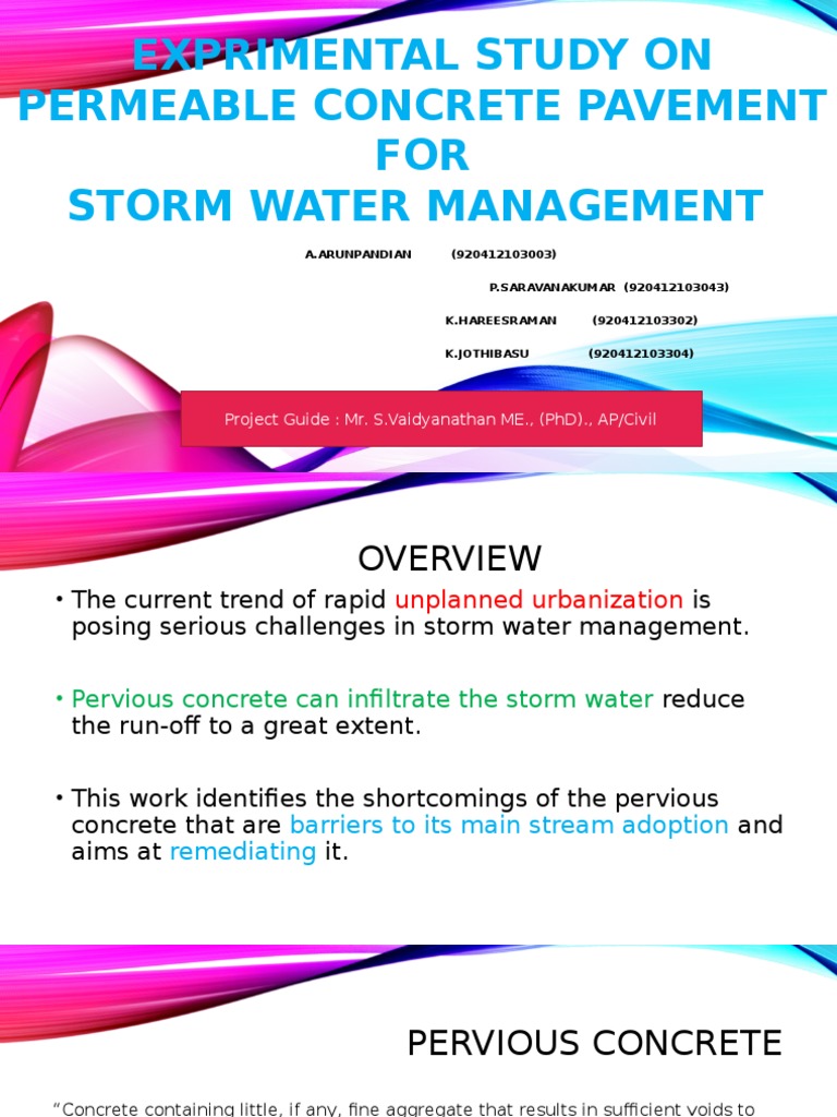 Exprimental Study On Permeable Concrete Pavement For | PDF | Concrete ...