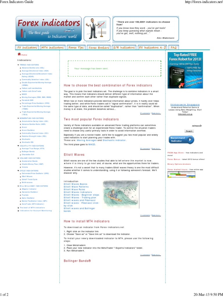 Forex Indicators Guide | PDF | Financial Markets | Analysis