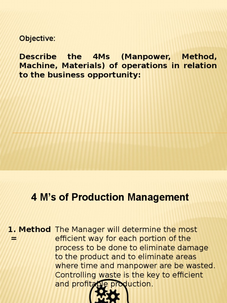 4 M's OF PRODUCTION | PDF