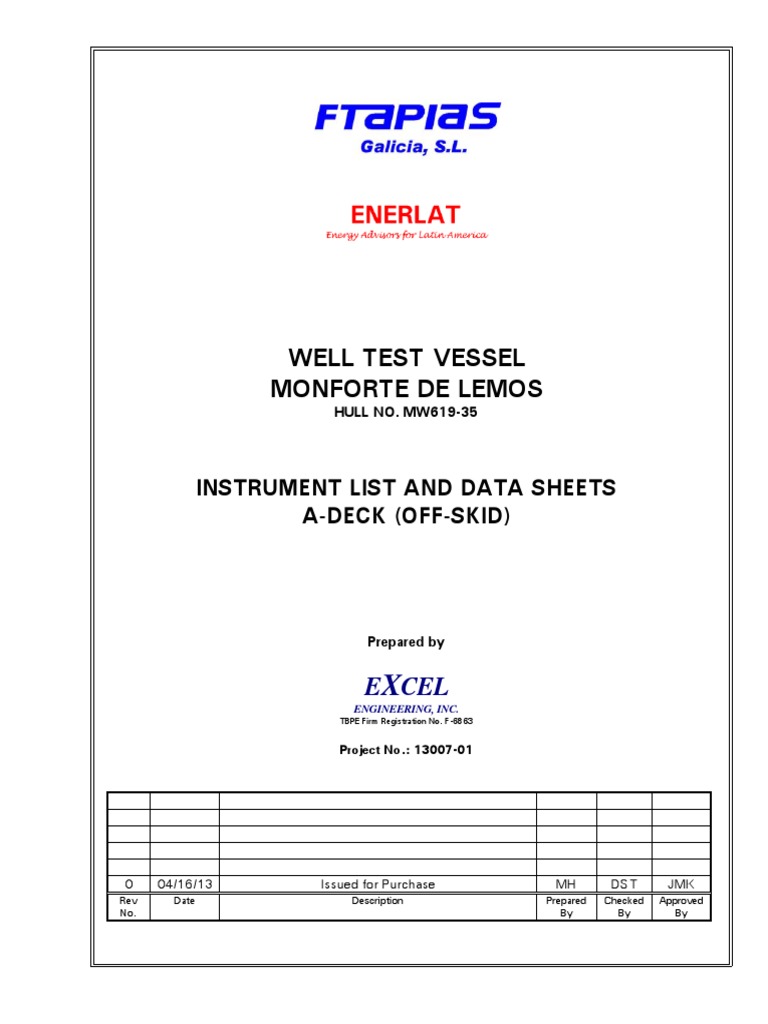 InstrumentLst&Datasheets Rev0 PDF | PDF