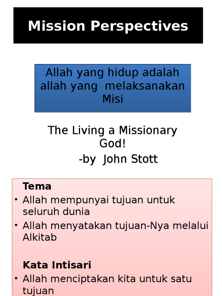 Misi Allah dalam Alkitab | PDF