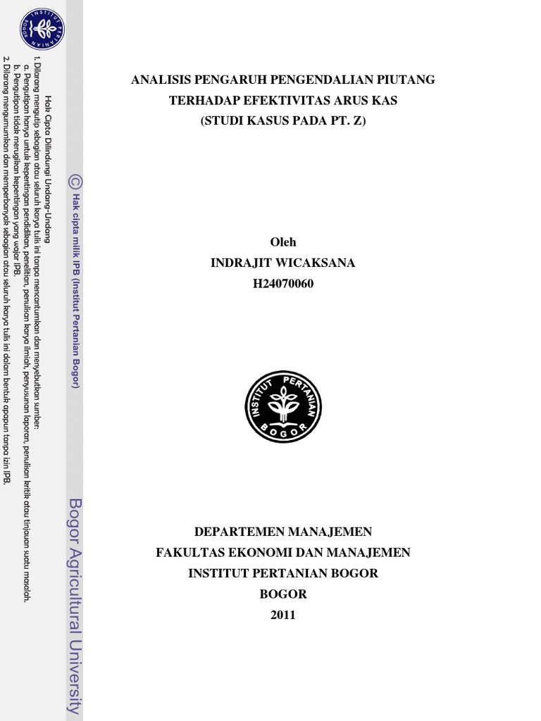 Analisis Pengaruh Pengendalian Piutang Terhadap Arus Kas | PDF