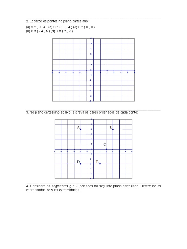 Exercicios De Coordenadas Pdf