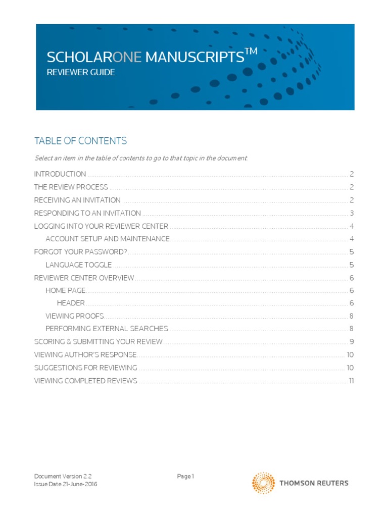 Scholar Manuscripts: Reviewer Guide | PDF | Hyperlink | Email