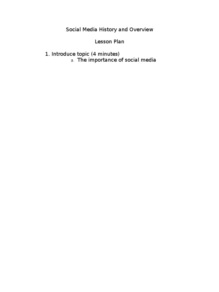 Social Media Overview Lesson Plan | PDF