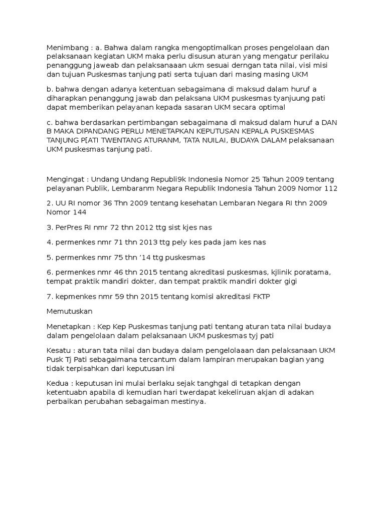 SOP Aturan Tata Nilai Budaya | PDF