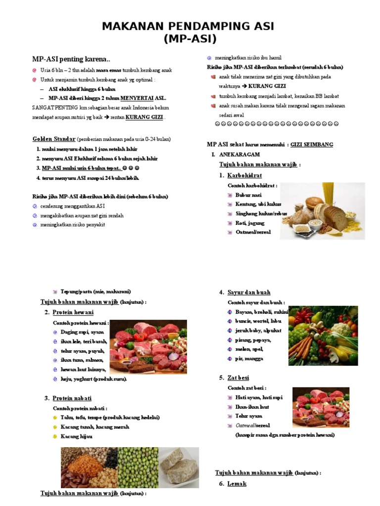 Panduan MP-ASI Sehat untuk Anak | PDF | Memasak, Makanan, & Anggur ...