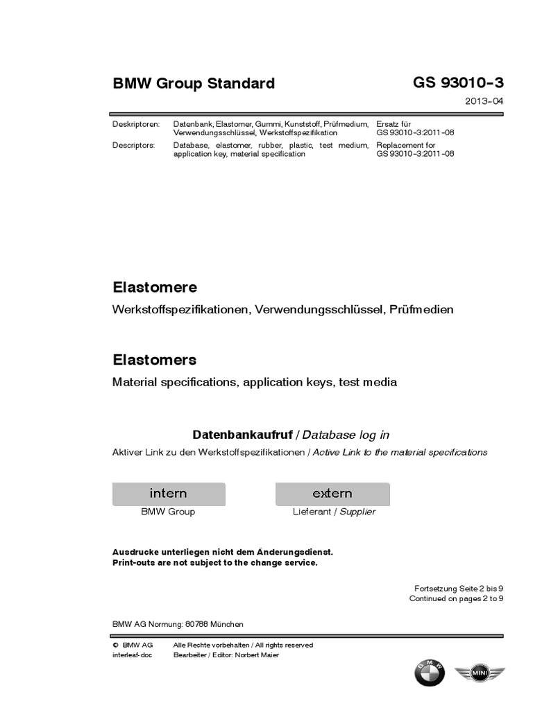 BMW GS 93010-3 - Elastomere | PDF