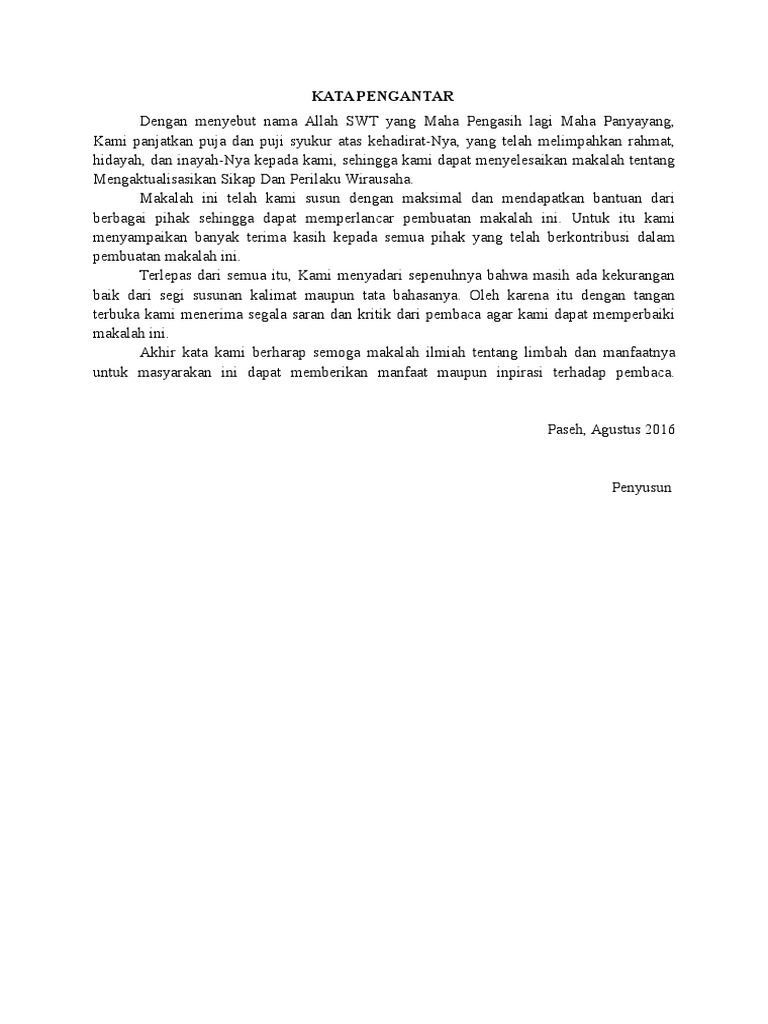 Kata Pengantar | PDF