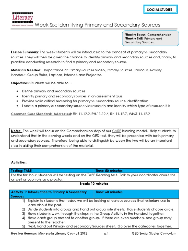 GED Social Studies: Source Analysis | PDF | Primary Sources | Reading ...