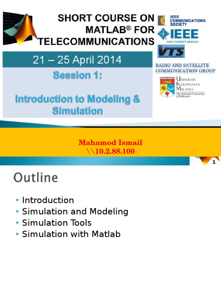 MATLAB Course Session 1 Introduction To Modelling and Simulation | PDF ...