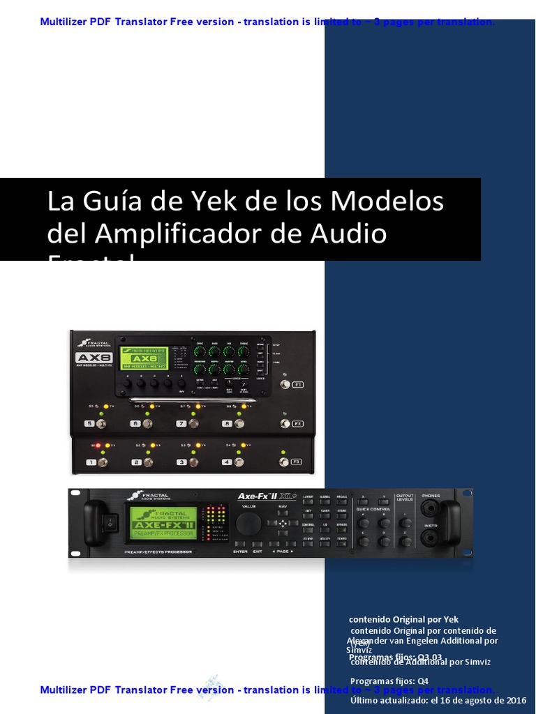 Yeks Guide To The Fractal Audio Amp Models | PDF | Instrumentos ...