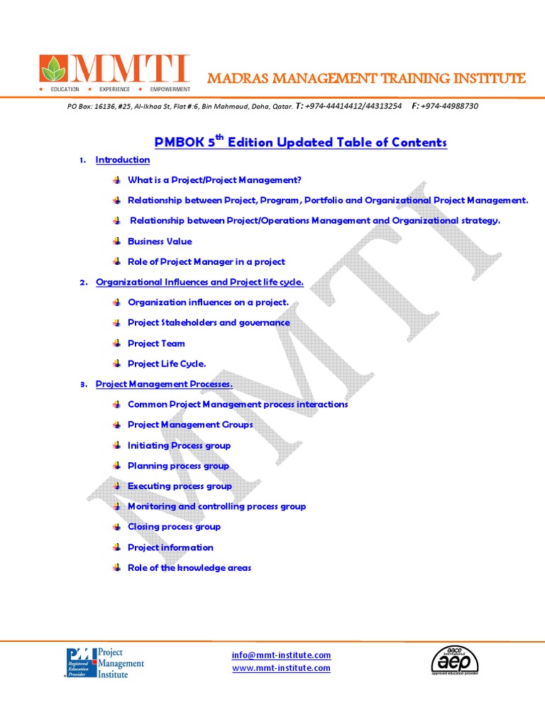 PMBOK 5th Edition Training Guide | PDF | Project Management ...