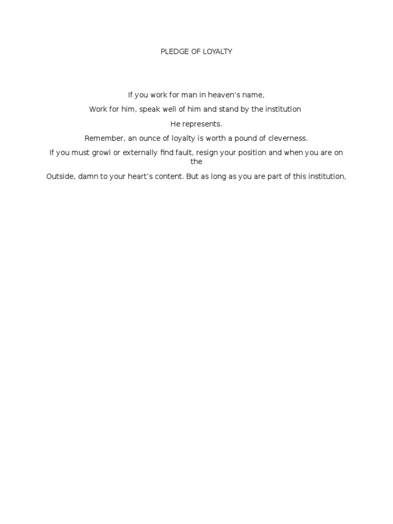 Pledge of Loyalty | PDF