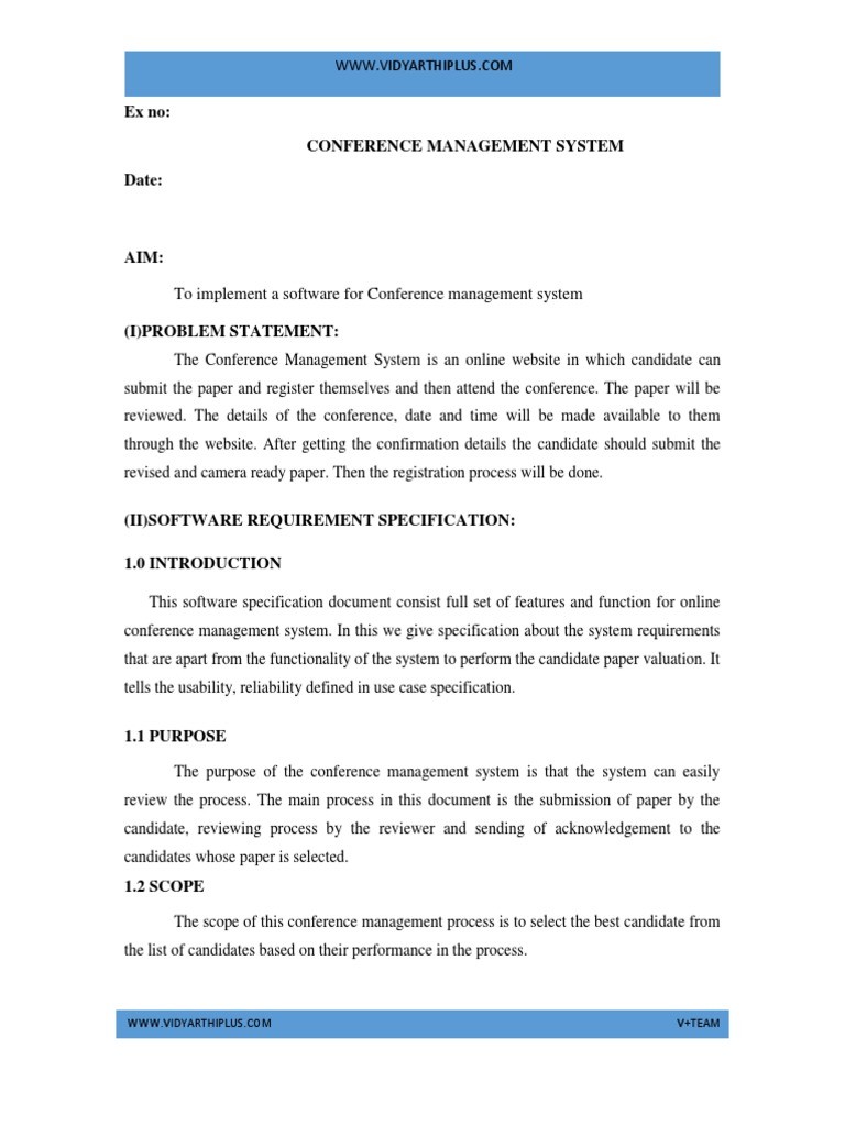 Online Conference Management System | PDF | Web Server | Internet & Web