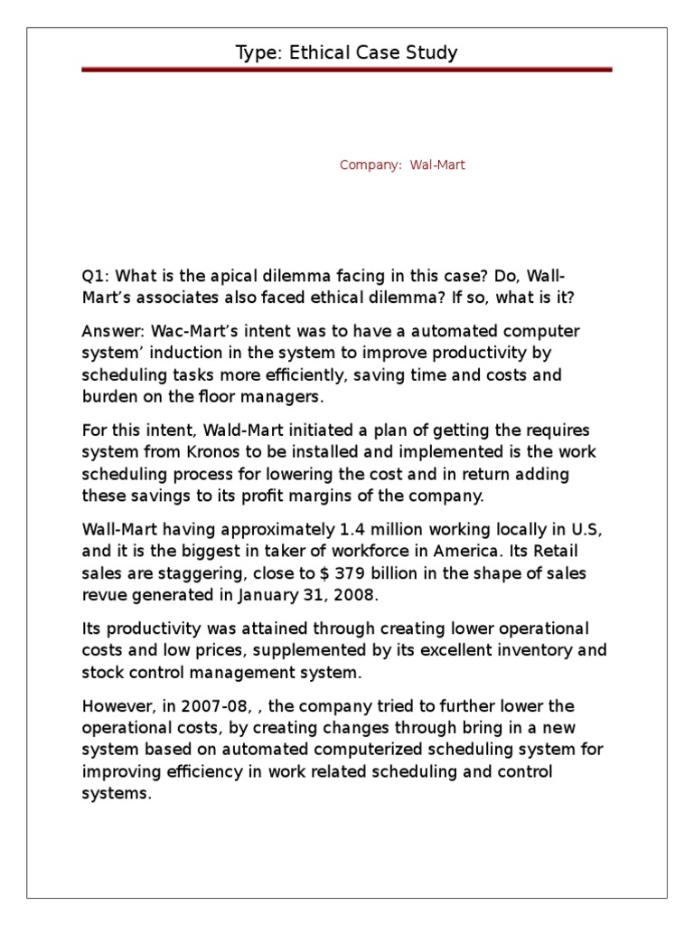 Wal Mart Assignment | PDF | Walmart | Labour Economics