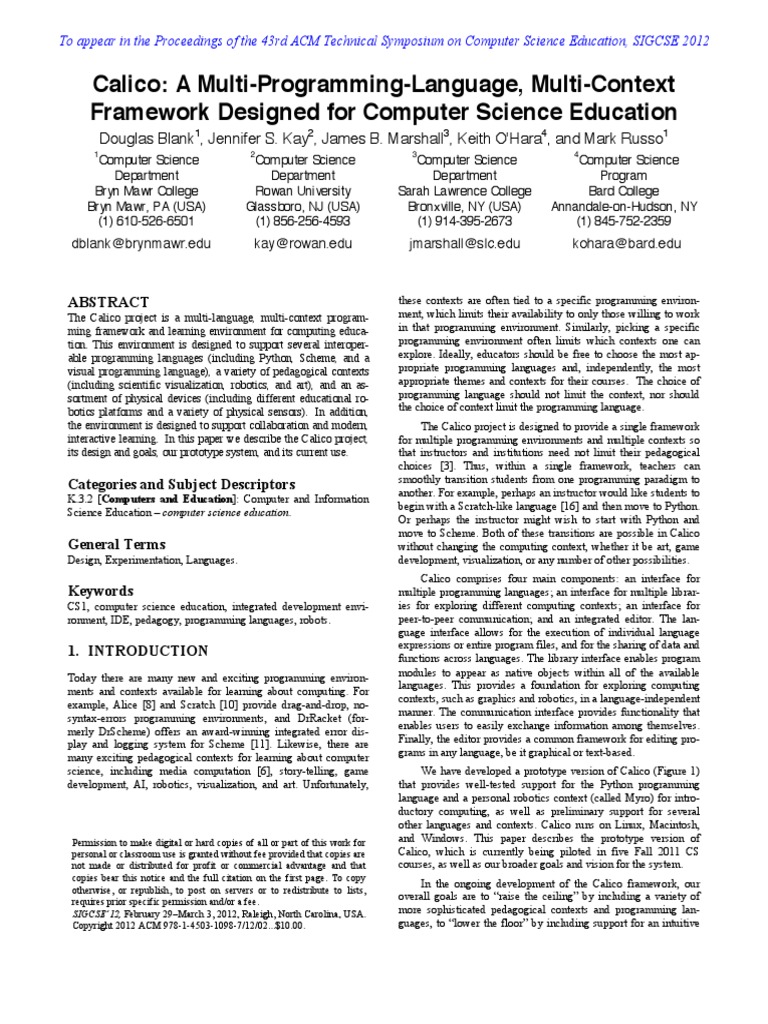 Calico PDF | PDF | Python (Programming Language) | Scheme (Programming ...