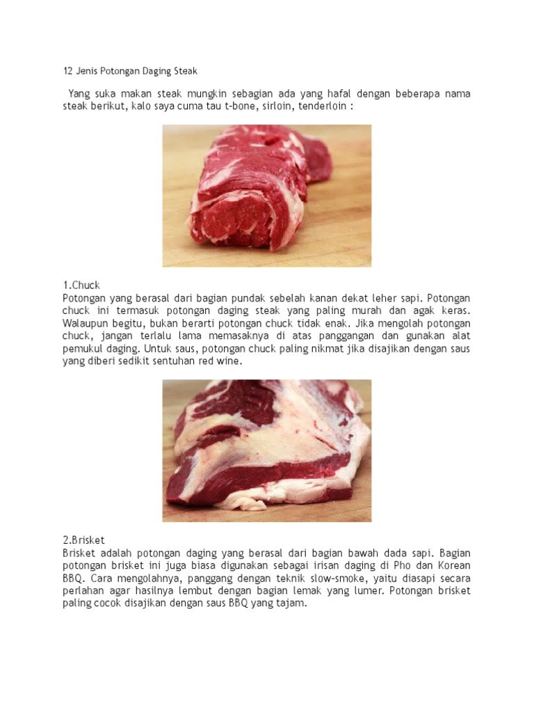 Jenis Potongan Daging Steak | PDF