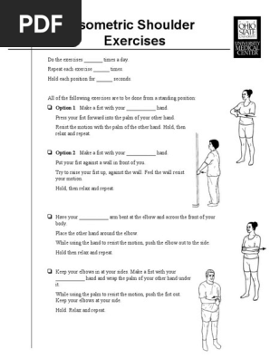 Isometric Shoulder Exercises Handout