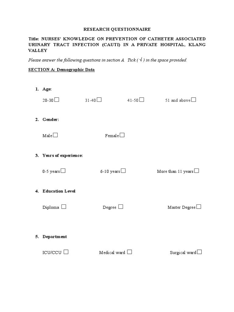 Research Questionnaire | PDF | Surgical Specialties | Medical Specialties