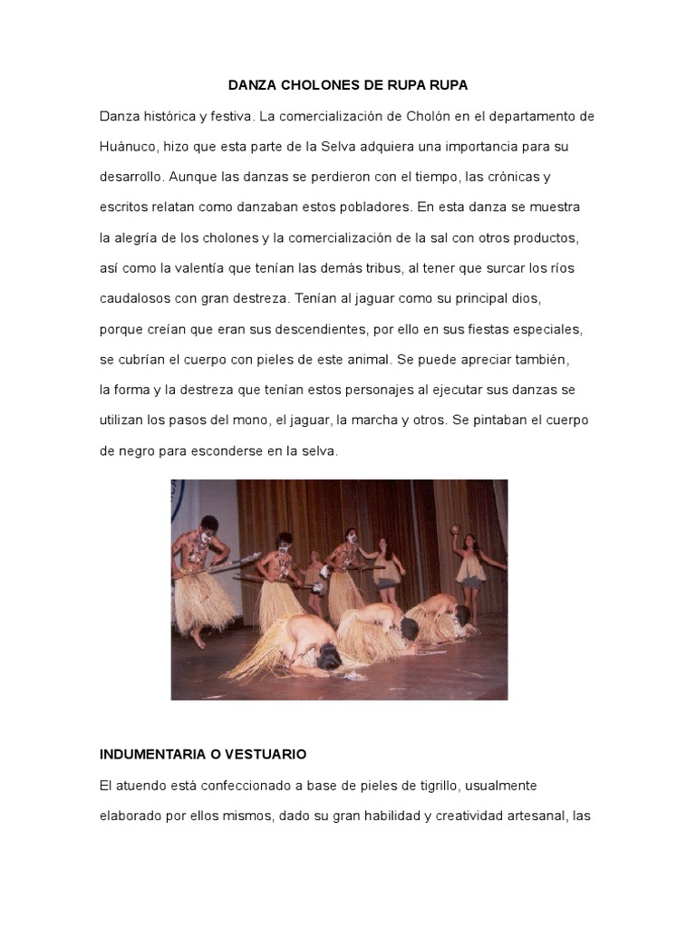 Danza Cholones de Rupa Rupa | PDF
