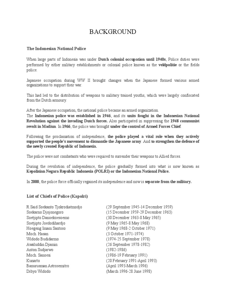 Comparative Police Research Indonesia and Philippines | PDF | Criminal ...