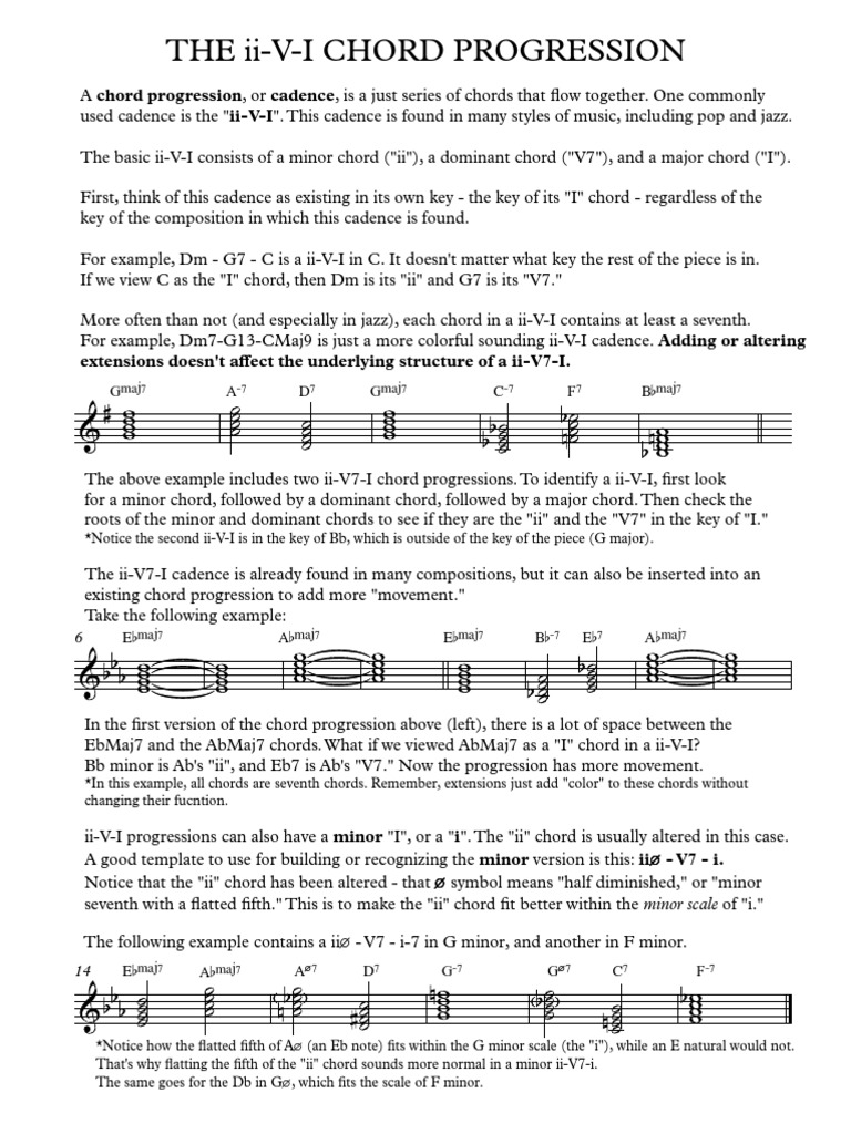 The II-V-i Chord Progression - Full Score | PDF