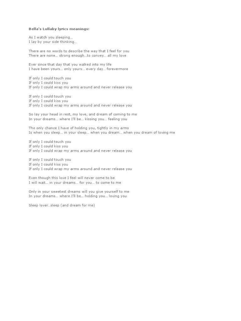 Bella Lyrics | PDF
