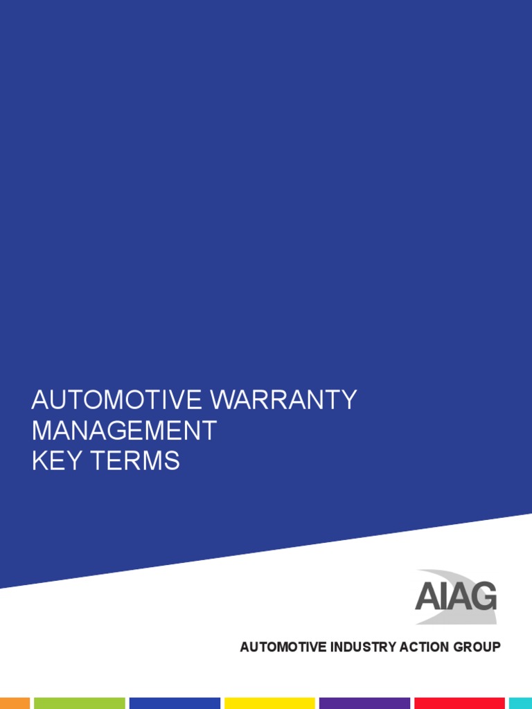AIAG Cqi 14 Warranty Key Terms | PDF | Design For Six Sigma | National ...
