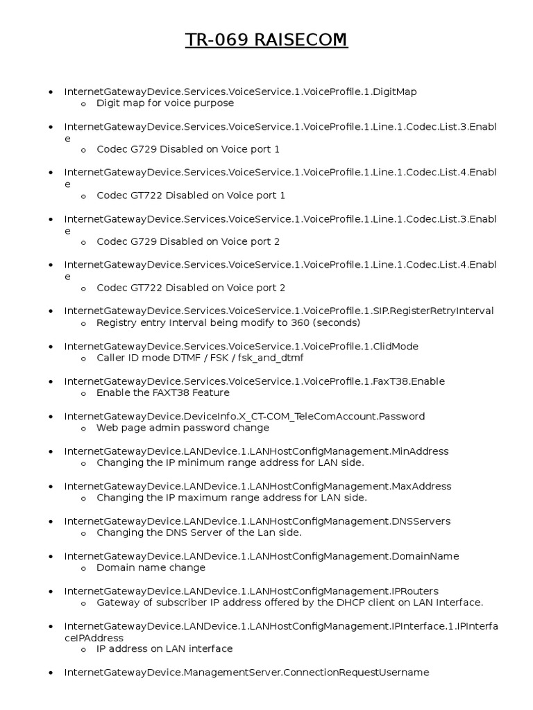 tr69 Raisecom | PDF | Domain Name System | Session Initiation Protocol