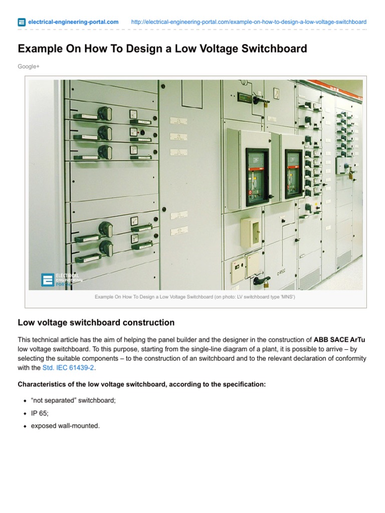 On How To Design A Low Voltage Switchboard | PDF | Cable | Electric Power