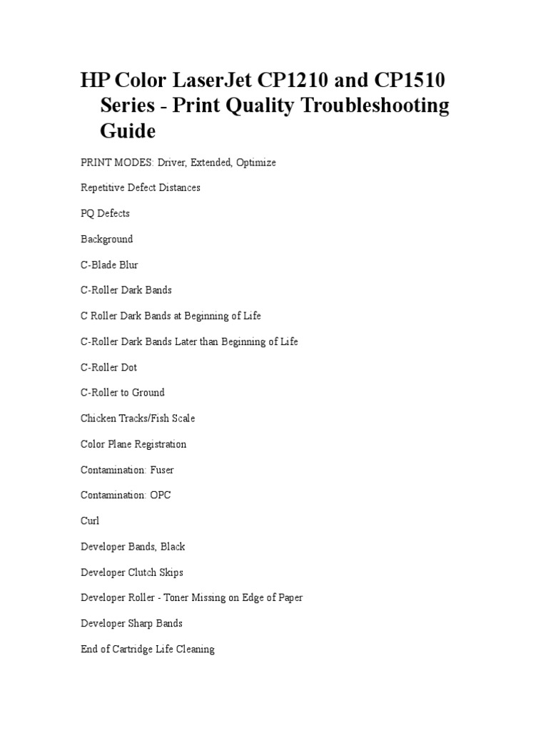 Print Quality Troubleshooting Guide | PDF | Printer (Computing ...