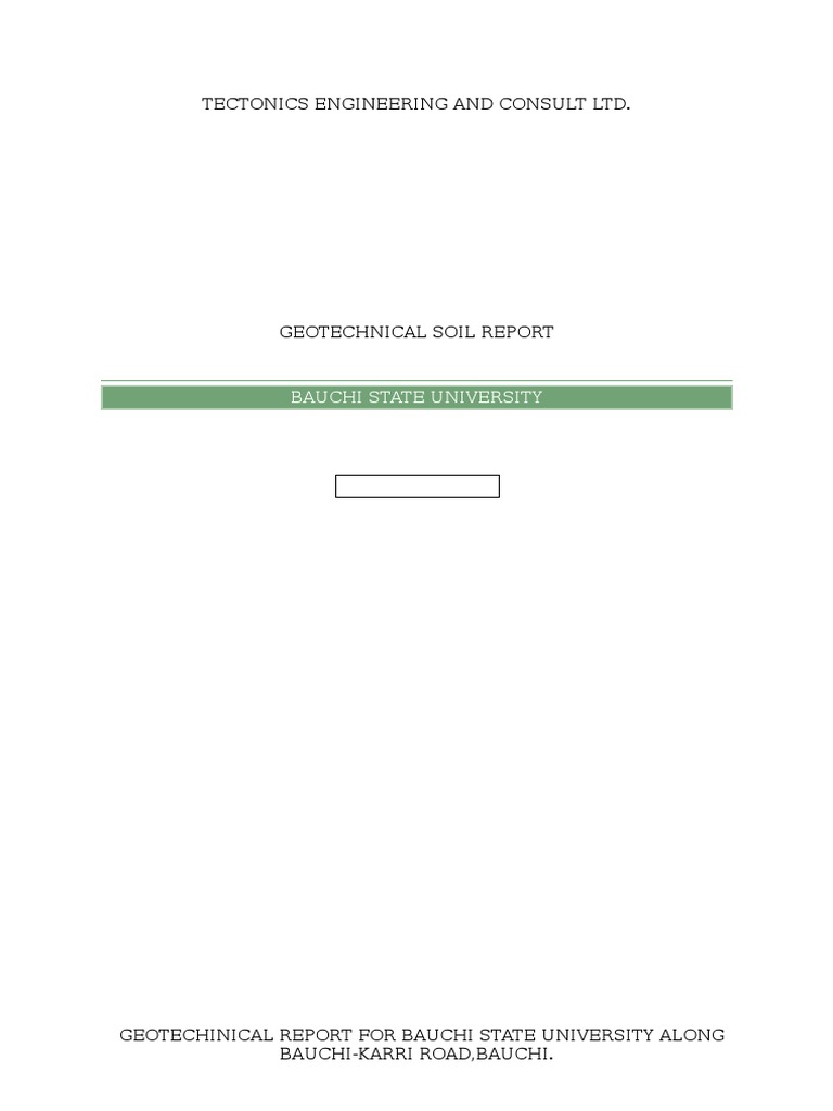 Bauchi Geotechnical Soil Report | PDF | Geotechnical Engineering ...