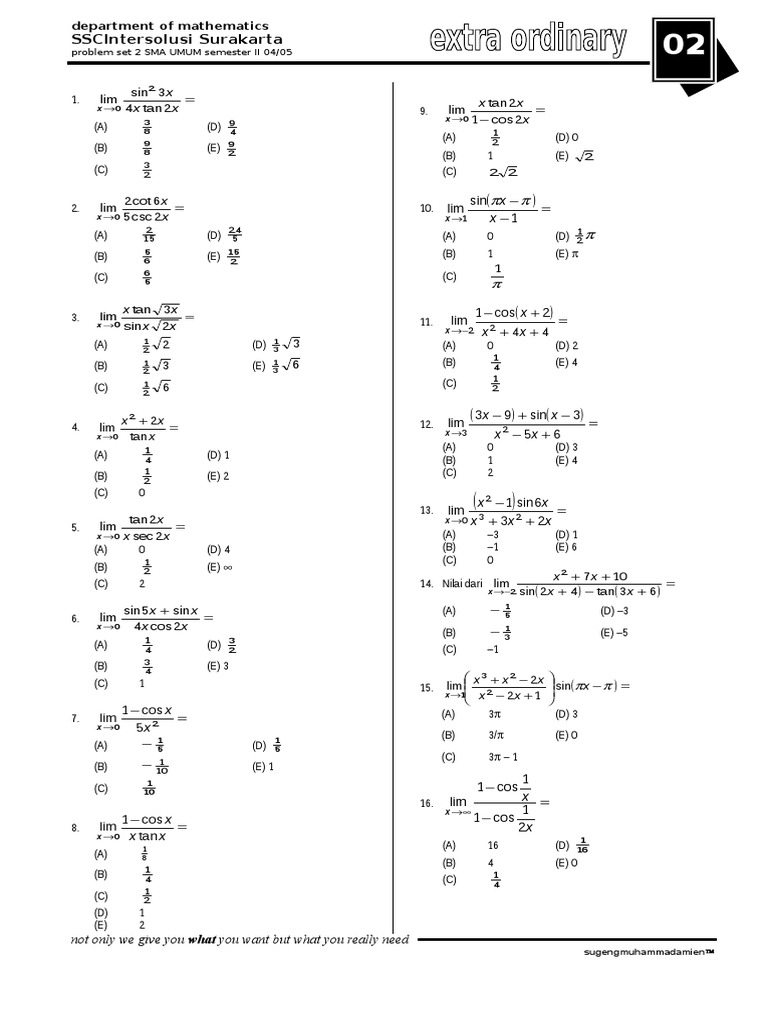 Math Problem Set Solutions | PDF