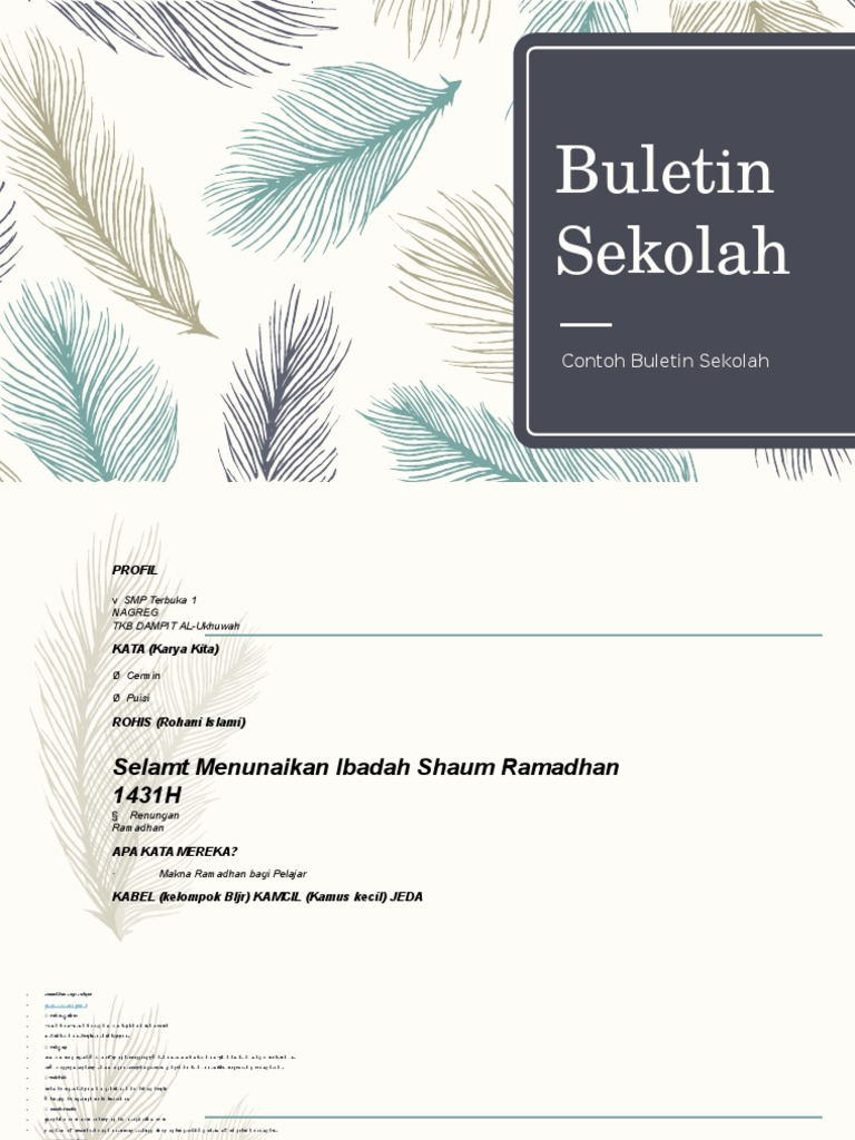 Contoh Buletin Sekolah | PDF
